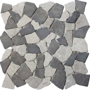 Stone Grey Random Stone Marble Mosaic Wall and Floor Tile 11.4"x11.4 ...