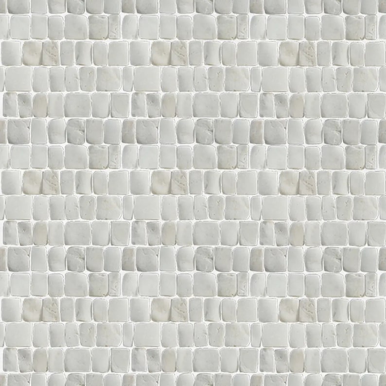 White Stones Mosaic Wall Tiles, Canine White Natural Stone Mosaic Wall ...
