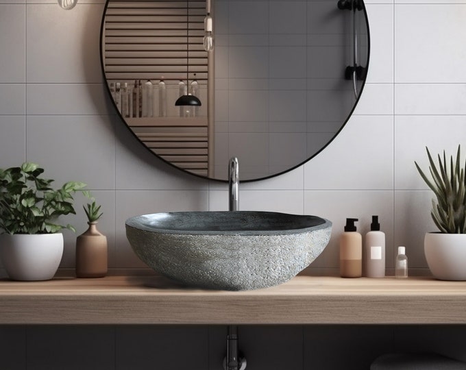 River Stone Vessel Sink | Marble Sink Bowl |natural Stone Bathroom Sink ...