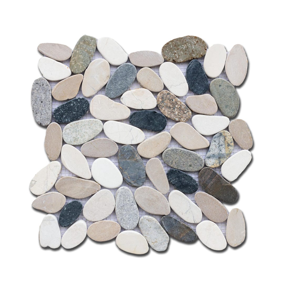 Oval Borneo Pebble Mosaic Tile: Natural Stone Backsplash, Shower ...