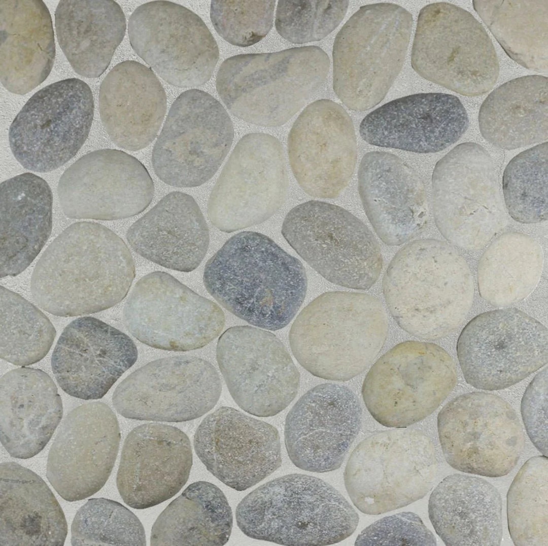 Grey Stone Mosaic Tiles, Grey Pebble Natural Stone Mosaic Wall and ...
