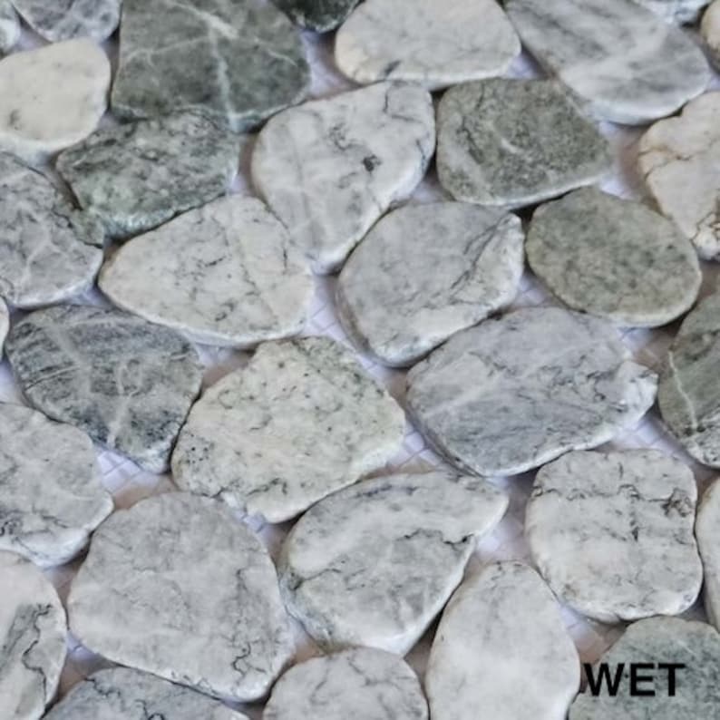 Ice Glacier Pebble Mosaic Tile: Natural Stone Backsplash (5 Sqft) - Etsy