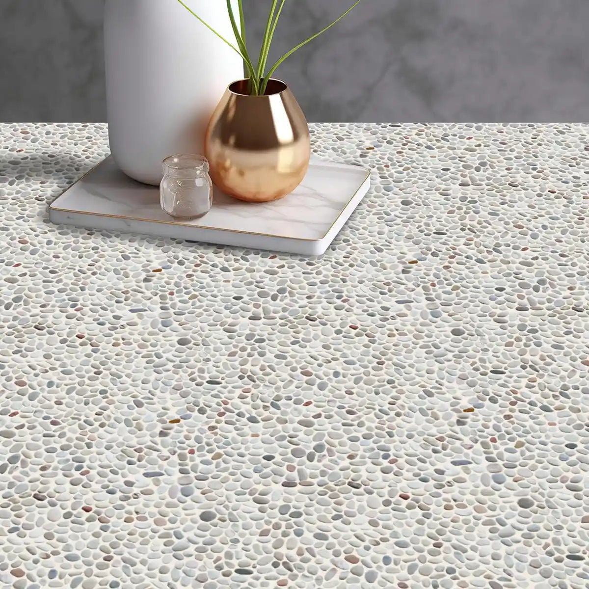 Natural Stone Colorful Tiles, Mosaic Tiles, Mini Pebble Mosaic Wall and ...