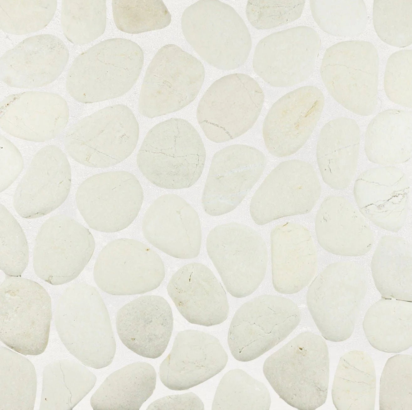 Pebble Tile, White Pebble Floor Wall Tile, Decorative Backsplash Tile ...