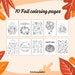 10 Fall Coloring Pages Fall Coloring Printable Coloring - Etsy