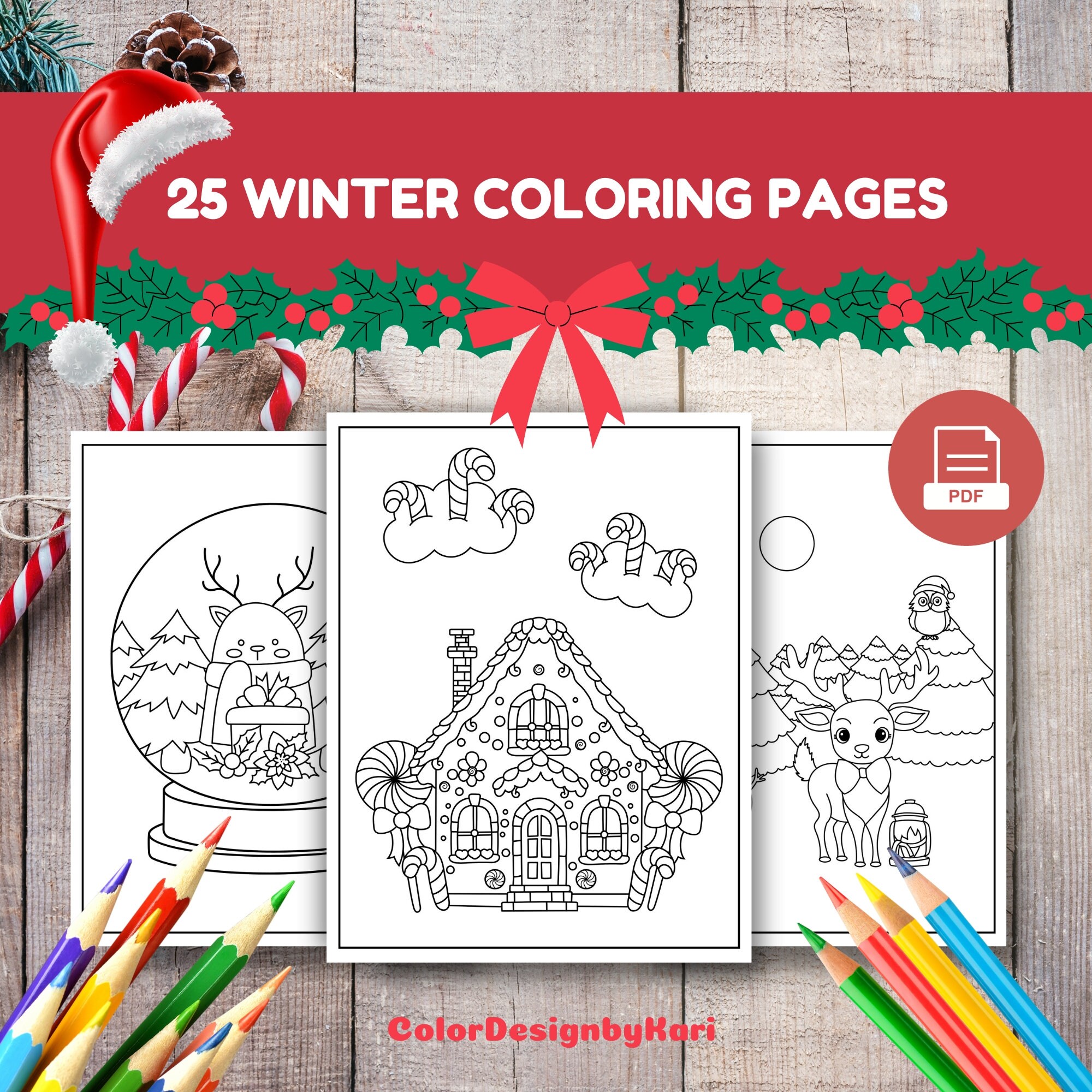 Winter Coloring Pages, Christmas Tree Coloring Page, Christmas Coloring ...