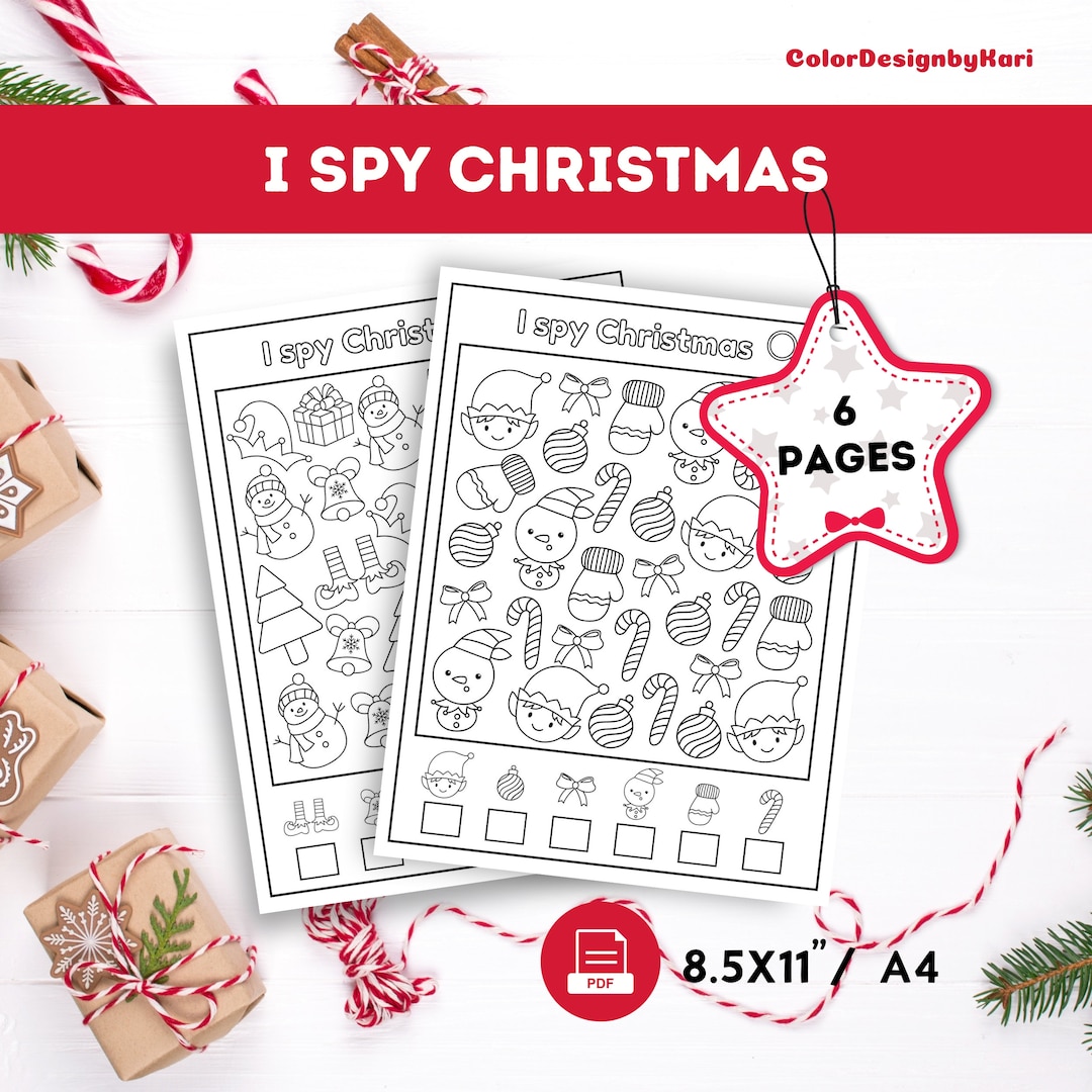 I Spy Christmas Games for Kids, I Spy Christmas Activities, Party Games ...