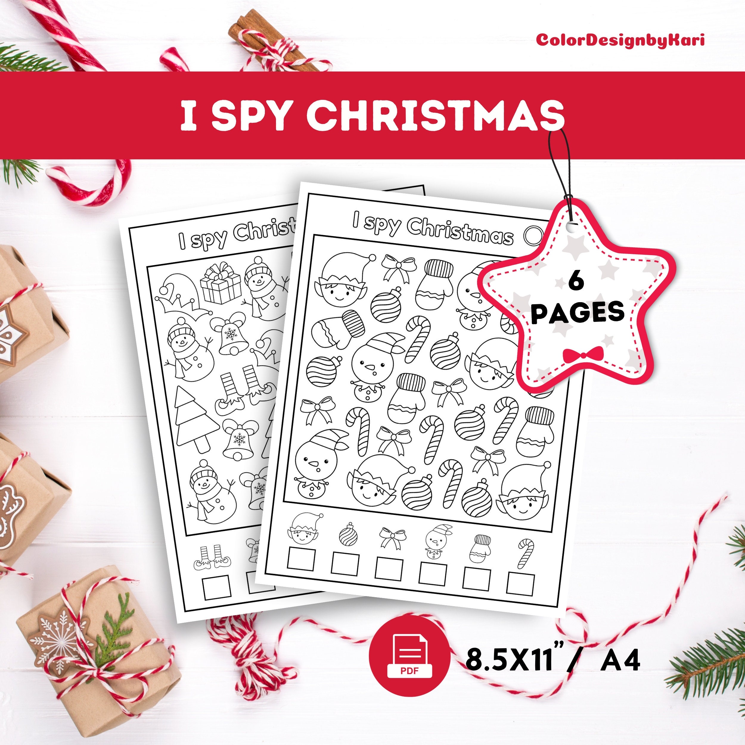 I Spy Christmas Games for Kids, I Spy Christmas Activities, Party Games ...