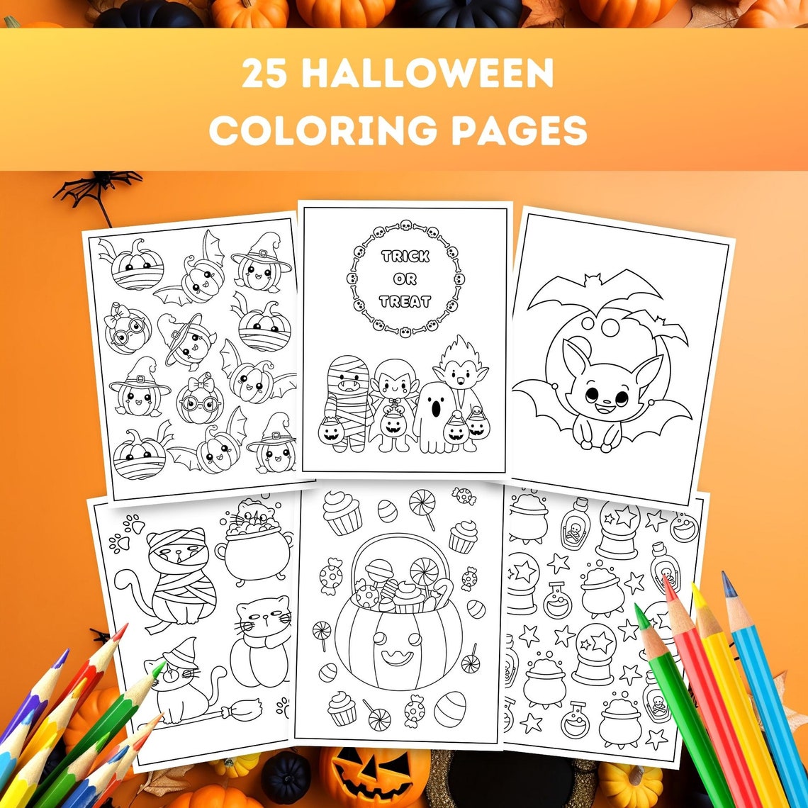 25 Halloween Coloring Pages for Kids, Printable Halloween Coloring ...