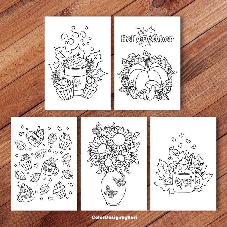 20 Fall Coloring Pages, Fall Coloring, Printable Coloring Pages, Cozy ...
