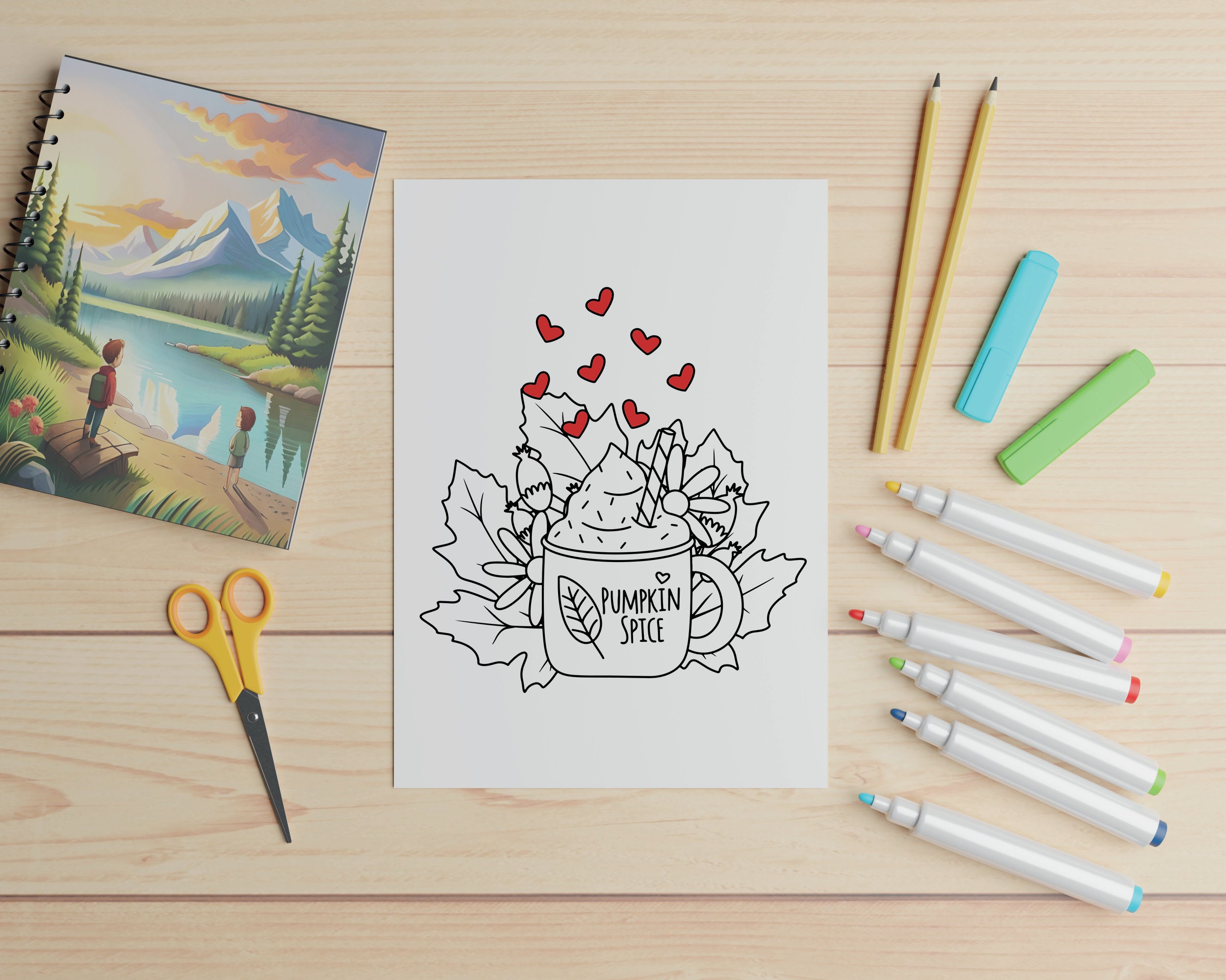 10 Fall Coloring Pages, Fall Coloring, Printable Coloring Pages, Adult ...