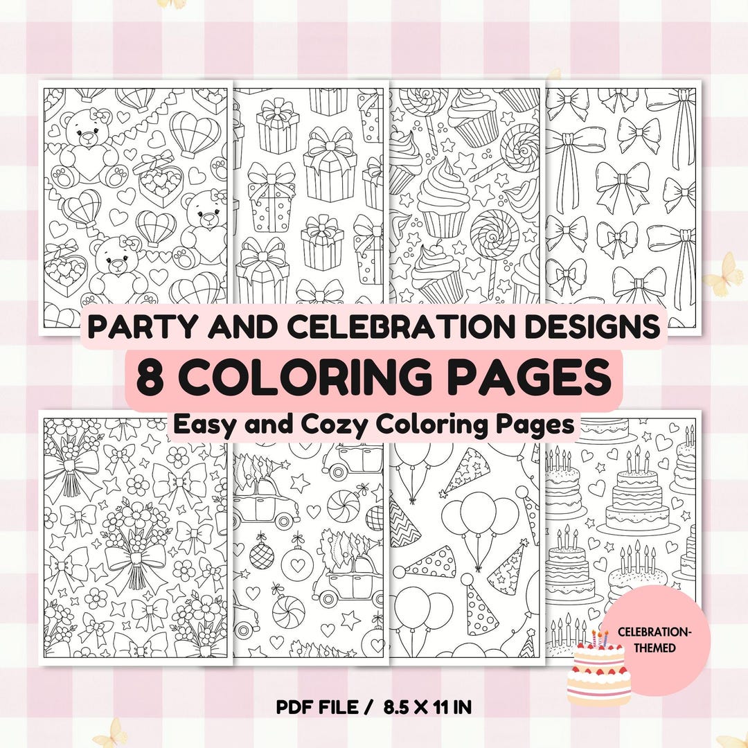 Celebration Coloring Pages, Easy and Cute Coloring Pages, Birthday ...
