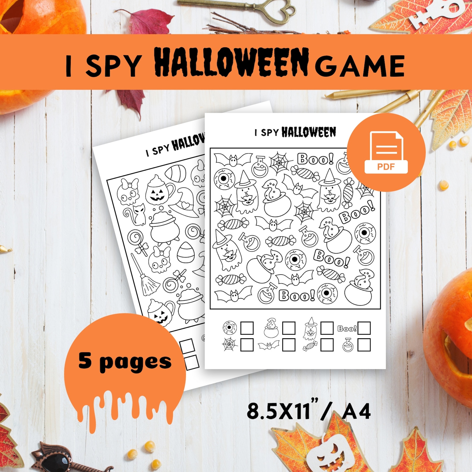 I Spy Halloween Games for Kids, I Spy Halloween Activities, Party Games ...