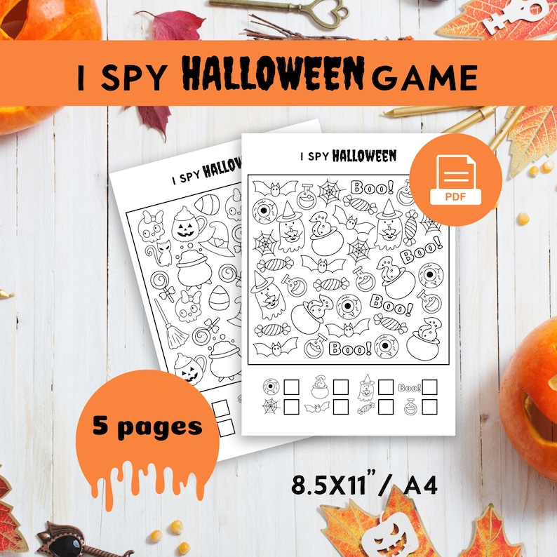 I Spy Halloween Games for Kids, I Spy Halloween Activities, Party Games ...
