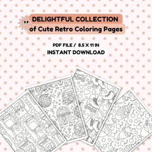 Retro Coloring Pages, Groovy Coloring Pages, Easy and Cozy Retro ...