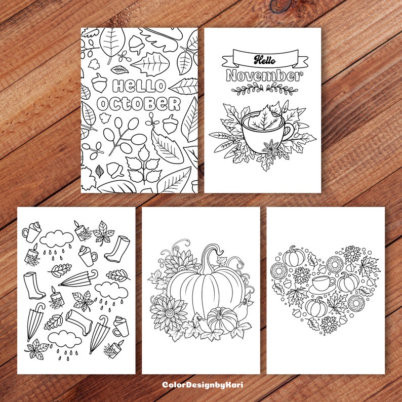 20 Fall Coloring Pages, Fall Coloring, Printable Coloring Pages, Cozy ...