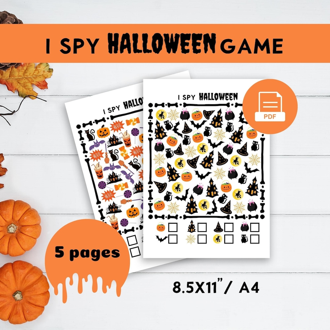 I Spy Halloween Games for Kids, I Spy Halloween Activities, Party Games ...