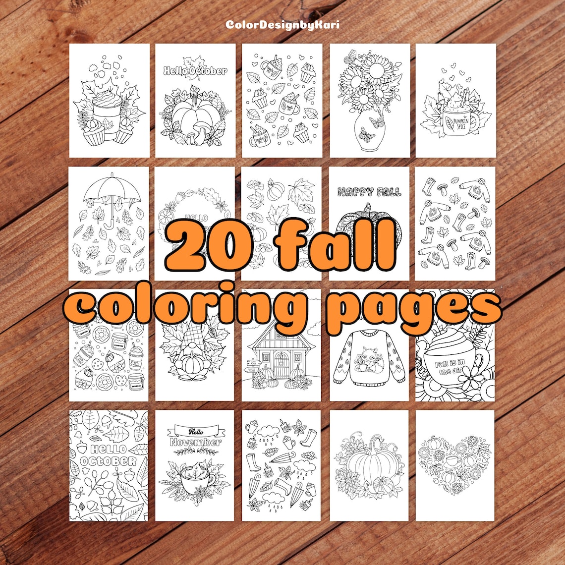 20 Fall Coloring Pages, Fall Coloring, Printable Coloring Pages, Cozy ...