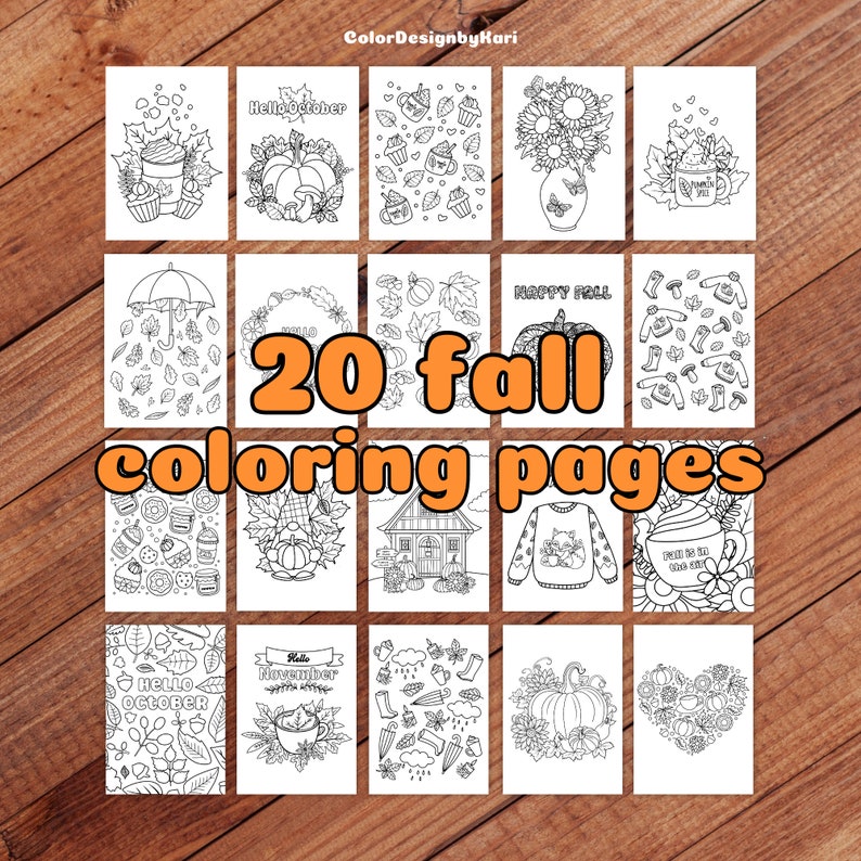 20 Fall Coloring Pages, Fall Coloring, Printable Coloring Pages, Cozy ...