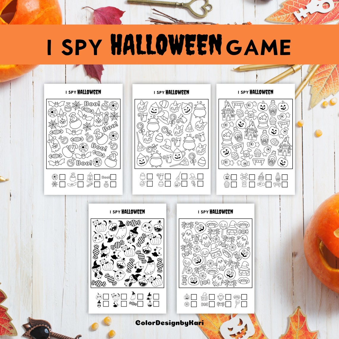 I Spy Halloween Games for Kids, I Spy Halloween Activities, Party Games ...