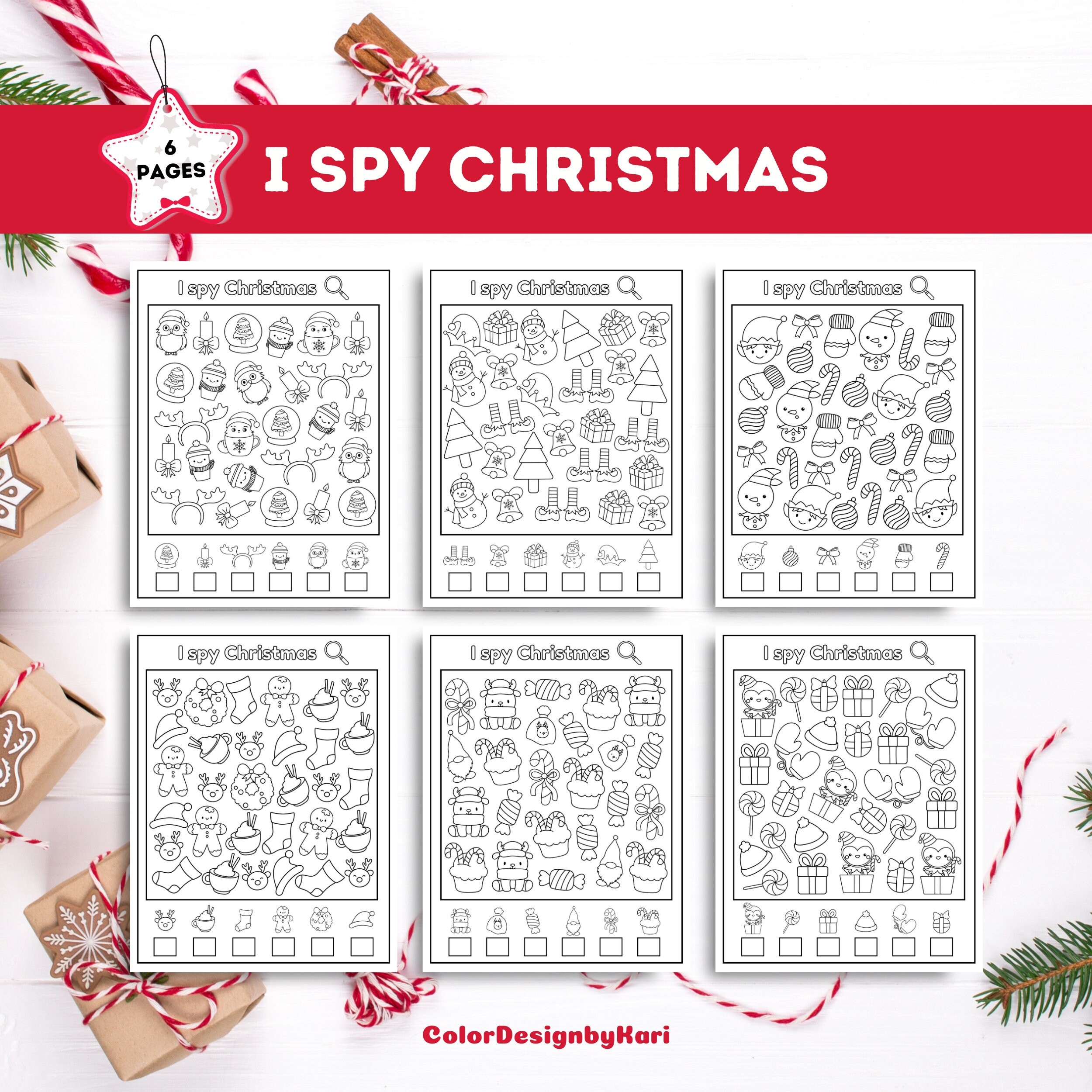 I Spy Christmas Games for Kids, I Spy Christmas Activities, Party Games ...