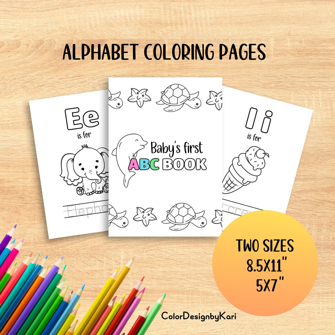 Baby Alphabet Book, Baby Shower Coloring Pages, Baby ABC Book, ABC ...