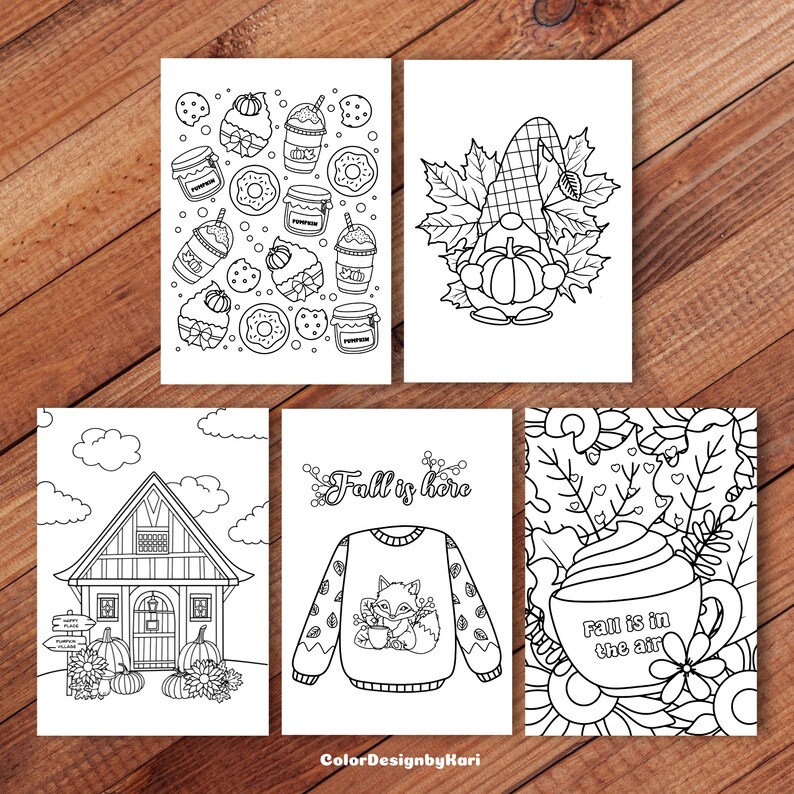 20 Fall Coloring Pages, Fall Coloring, Printable Coloring Pages, Cozy ...