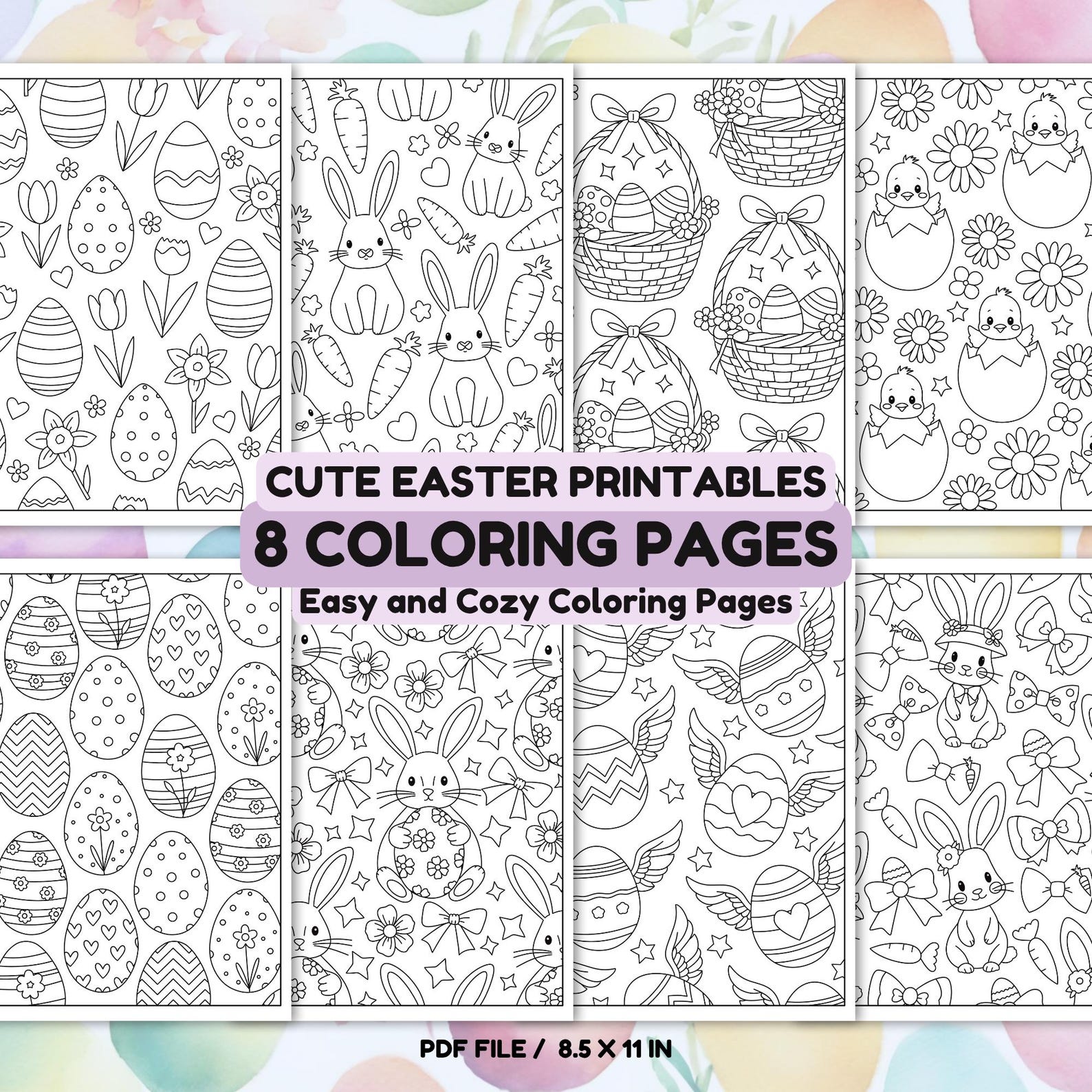 Easter Coloring Page, Easy Coloring Pages, Easter Egg Coloring Pages ...