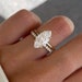 Elongated 2.45 CT Cushion Cut Moissanite Engagement Ring Set, Three Stone Wedding Ring Set ...