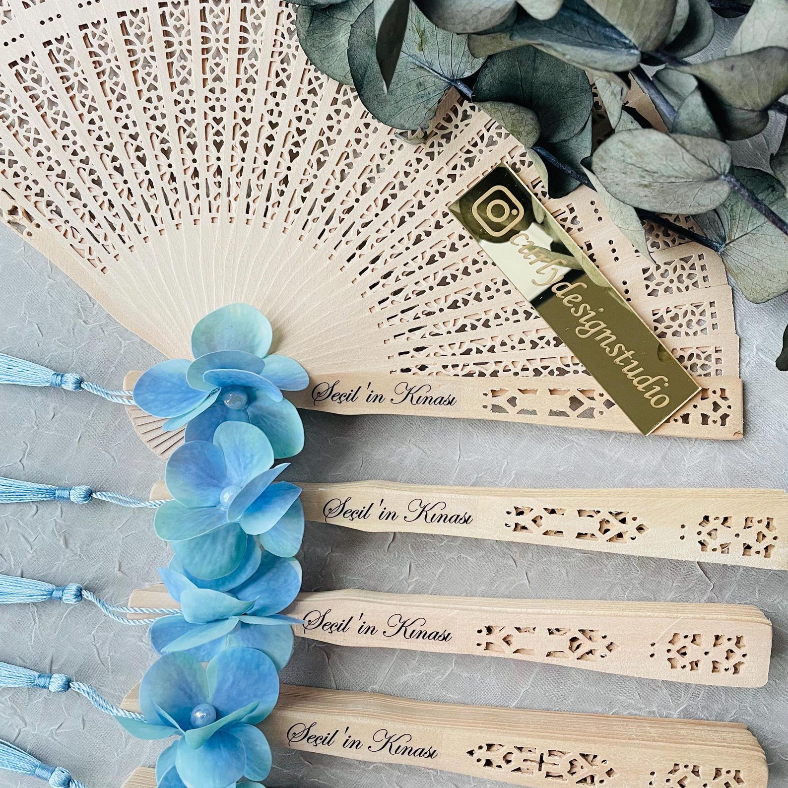 Personalized Wooden Hand Fan, Summer Wedding Favors, Bridal Shower ...