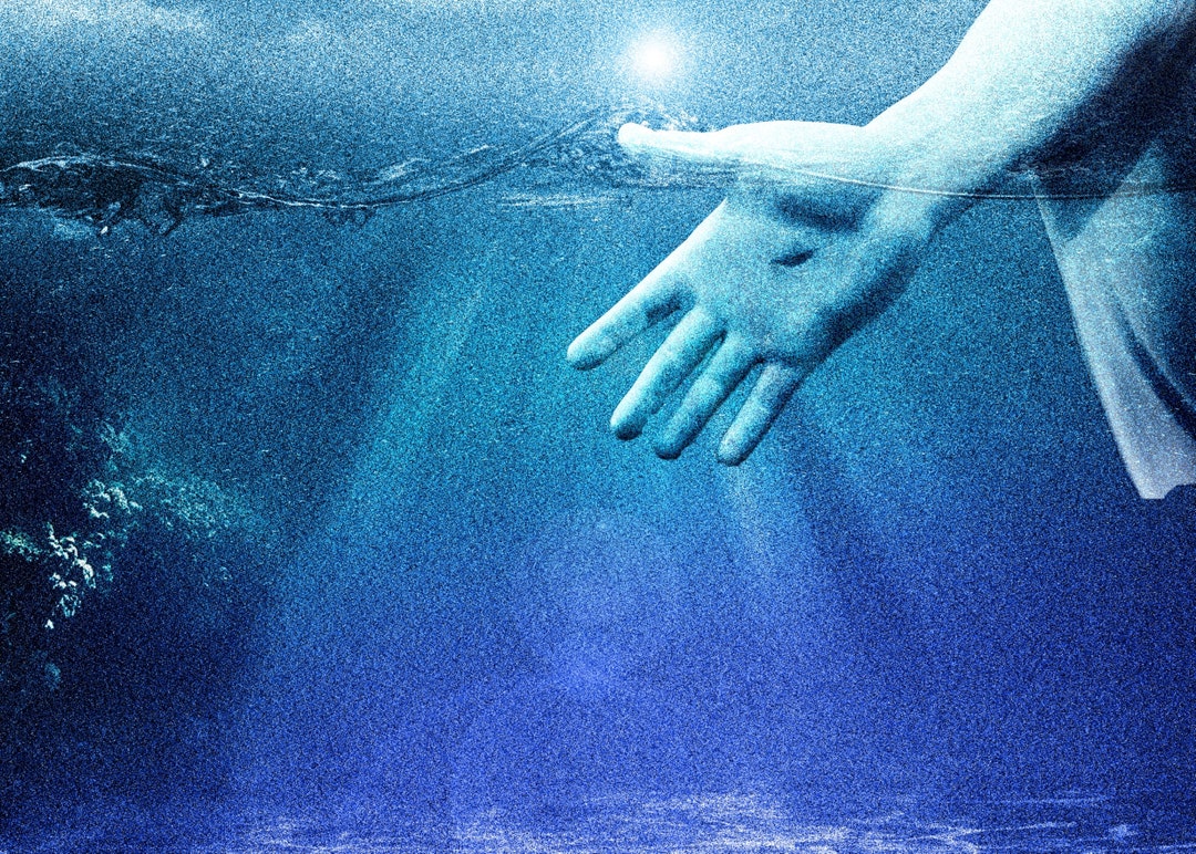 Jesus Reaching Into Water Digital Background Print - Etsy