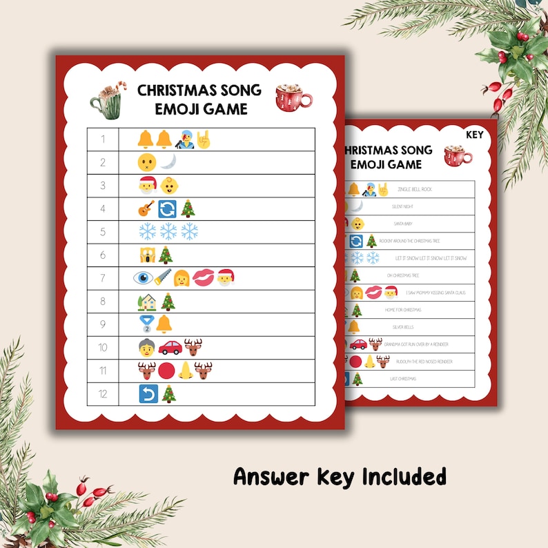 Christmas Song Emoji Game, Holiday Office Games, Christmas Party Word ...