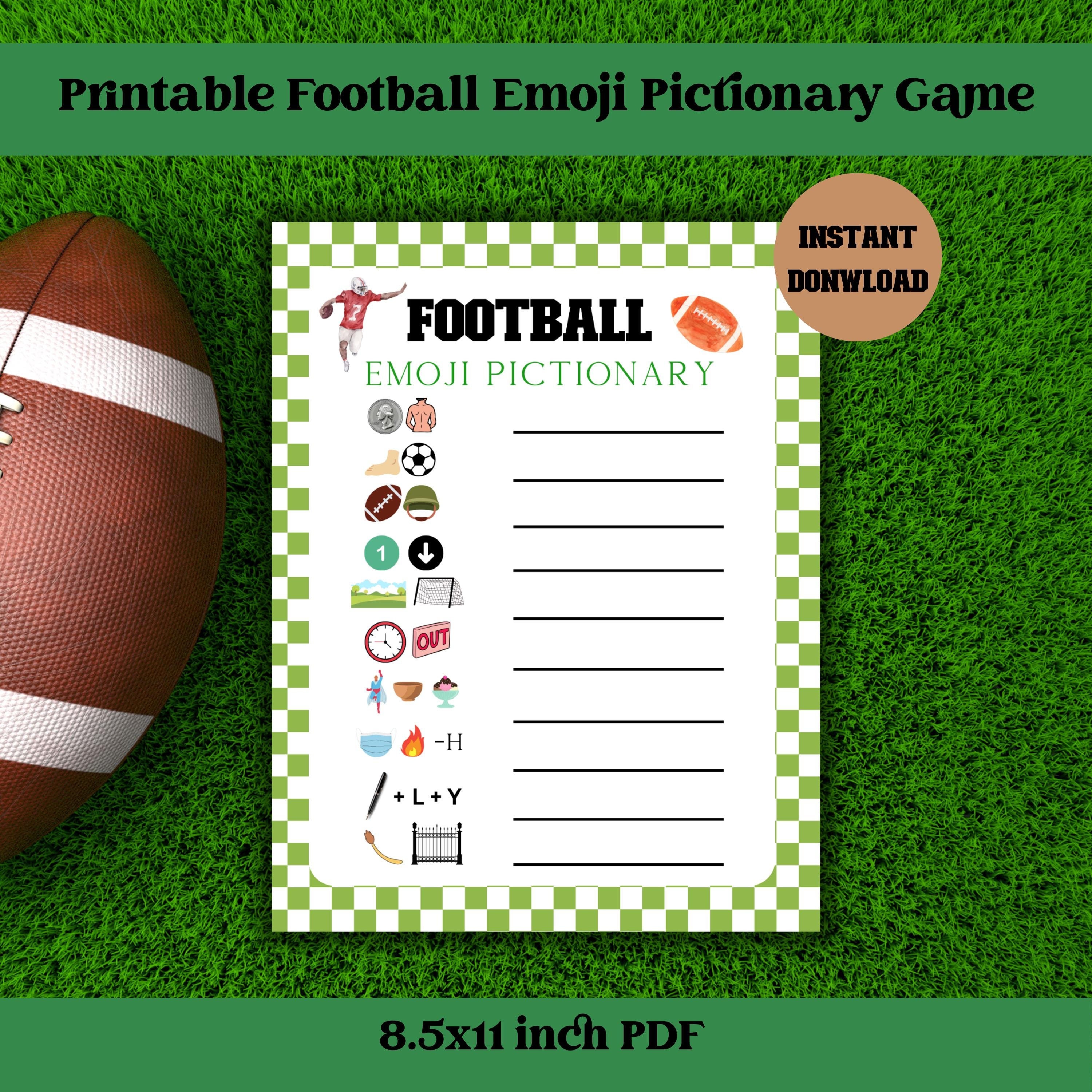 Football Emoji Pictionary Party Game: Printable Activity (PDF) - Etsy