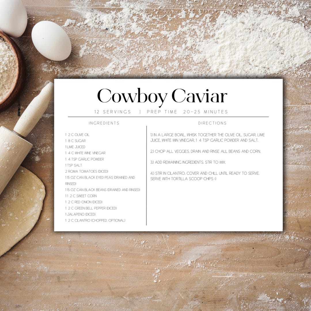 Simple Recipe Card, Modern Editable Recipe Card, Recipe Card Canva ...