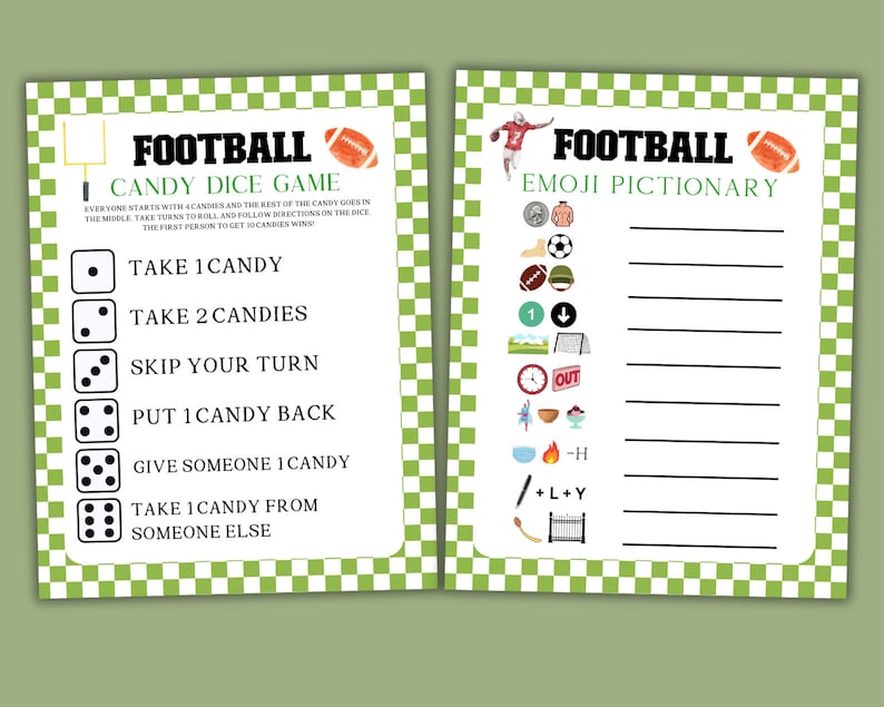 Football Party Game Bundle: 16 Printable Games (PDF) - Etsy