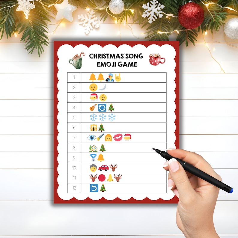 Christmas Song Emoji Game, Holiday Office Games, Christmas Party Word ...