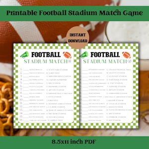 Football Stadium Match Game: Printable Party Activity (pdfs) - Etsy