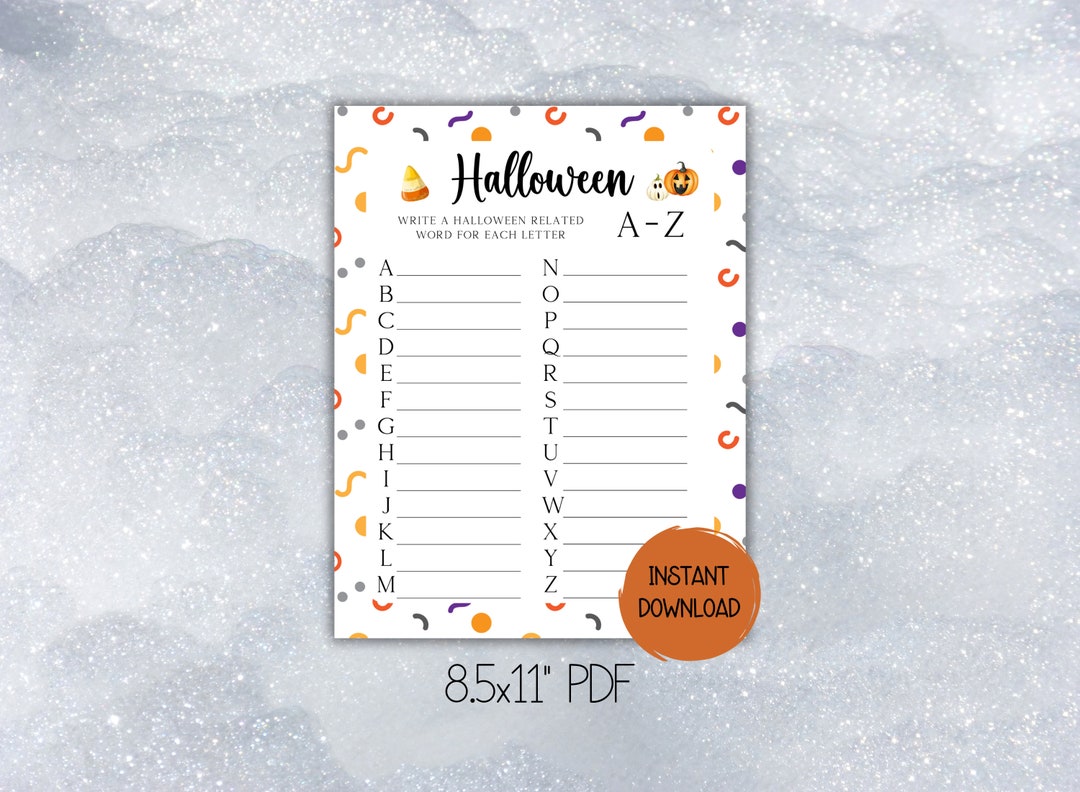 Halloween A-Z Word Game, Halloween Party Games, Hosting Games With ...