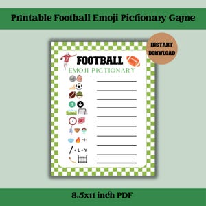 Football Emoji Pictionary Party Game: Printable Activity (PDF) - Etsy