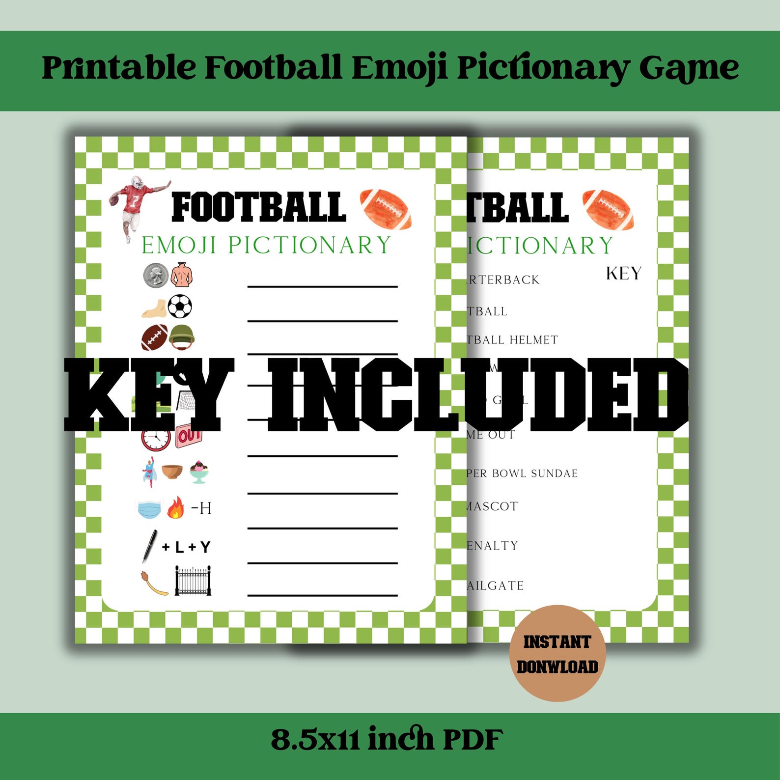 Football Emoji Pictionary Party Game: Printable Activity (PDF) - Etsy