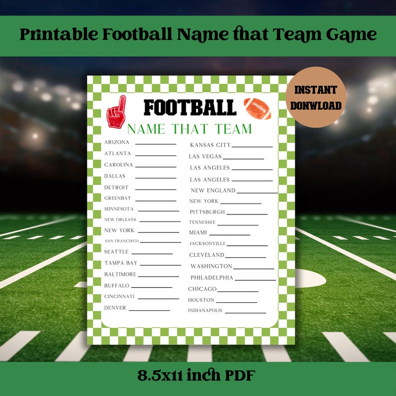 Printable Football Party Games, Pro Football Games to Play With Friends ...
