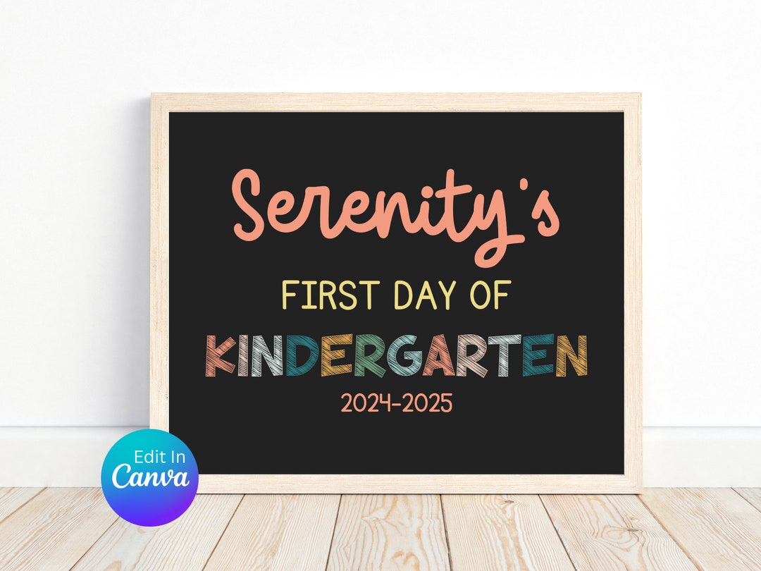 Simple Back to School Sign, Editable Chalkboard School Signs for Kids ...