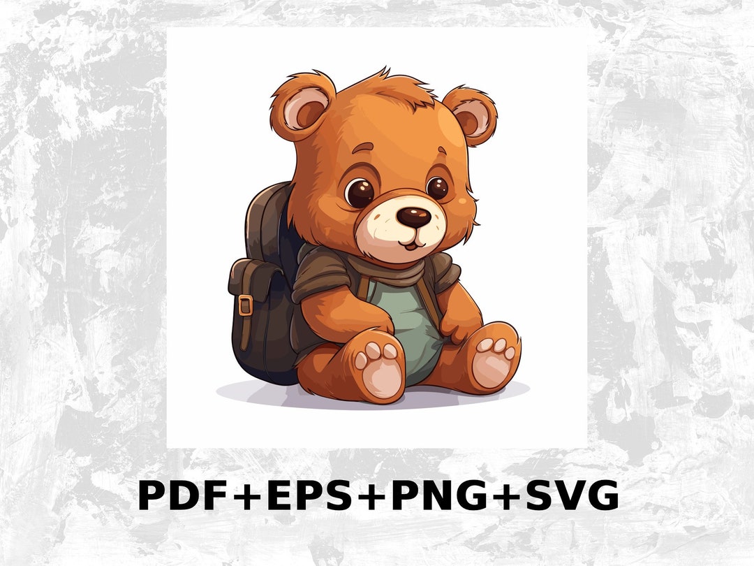 Oso bebé de dibujos animados svg png eps gráficos - Etsy España