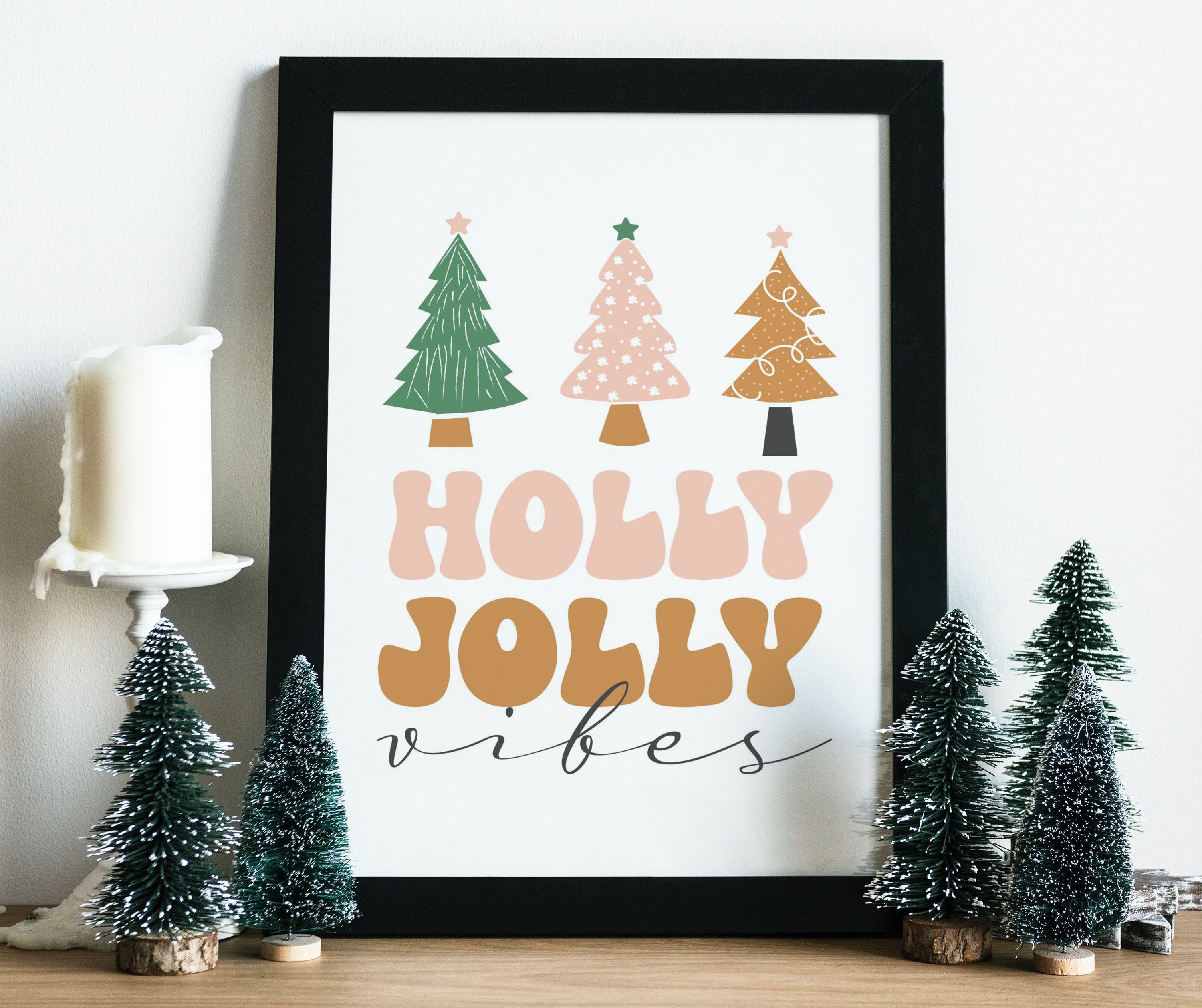 Holly Jolly Vibes PNG, Instant Download Christmas Transparent ...