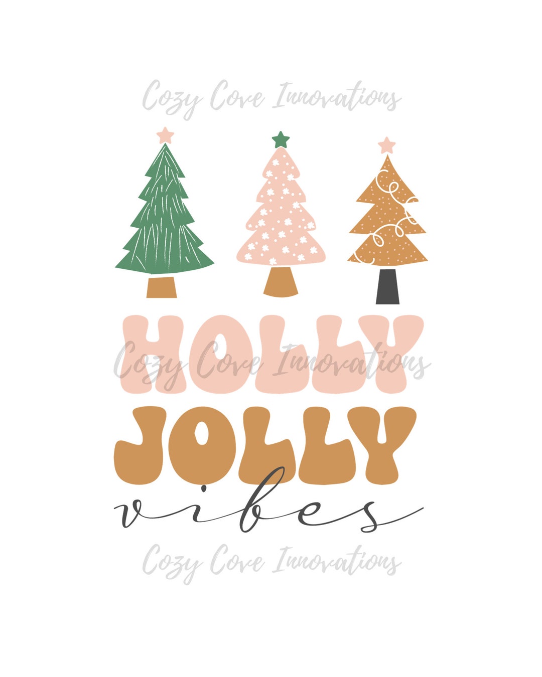 Holly Jolly Vibes PNG, Instant Download Christmas Transparent ...