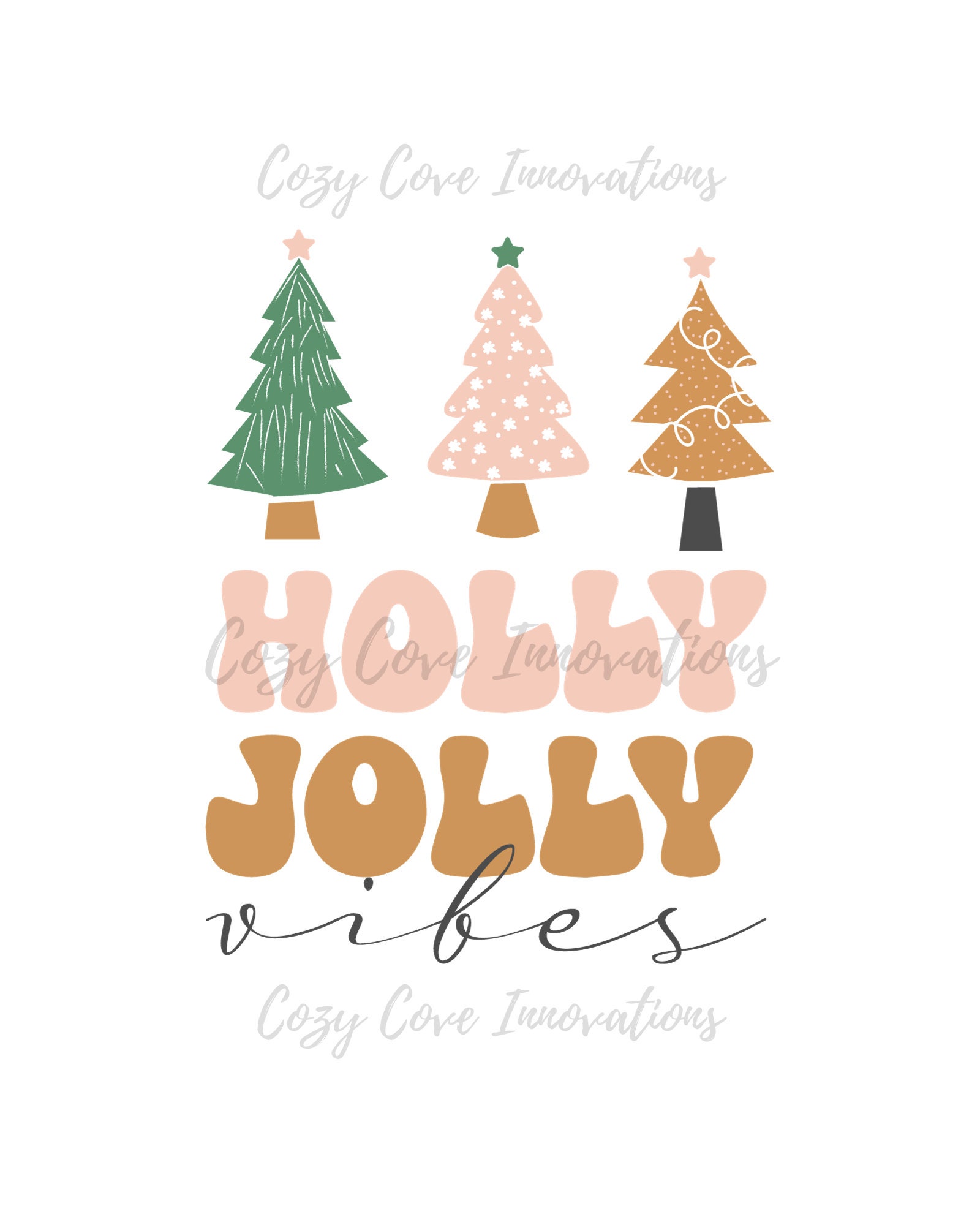 Holly Jolly Vibes PNG, Instant Download Christmas Transparent ...