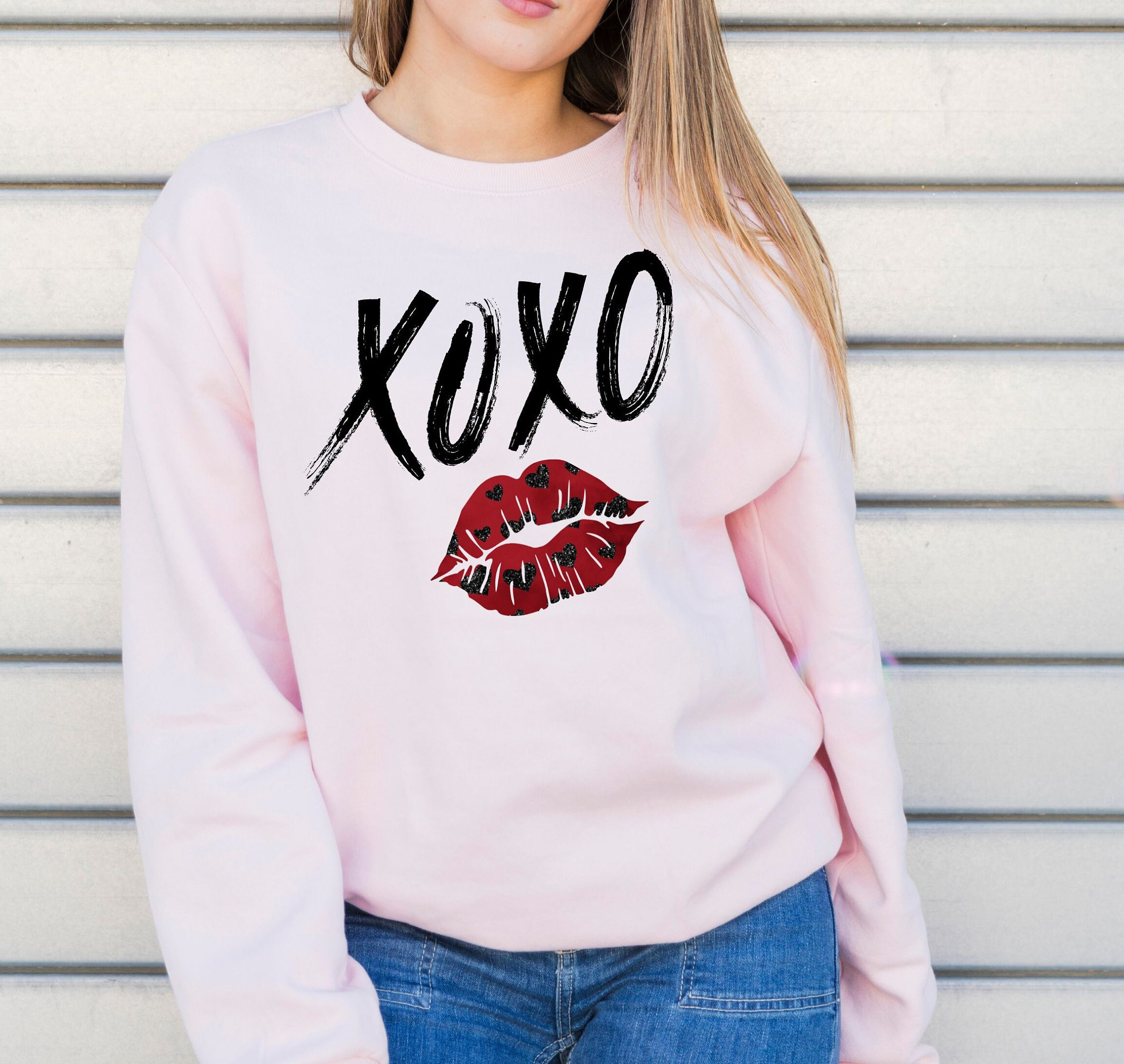 XOXO Lips Valentine's PNG, Valentine's Day Sublimation, Red Lips With ...