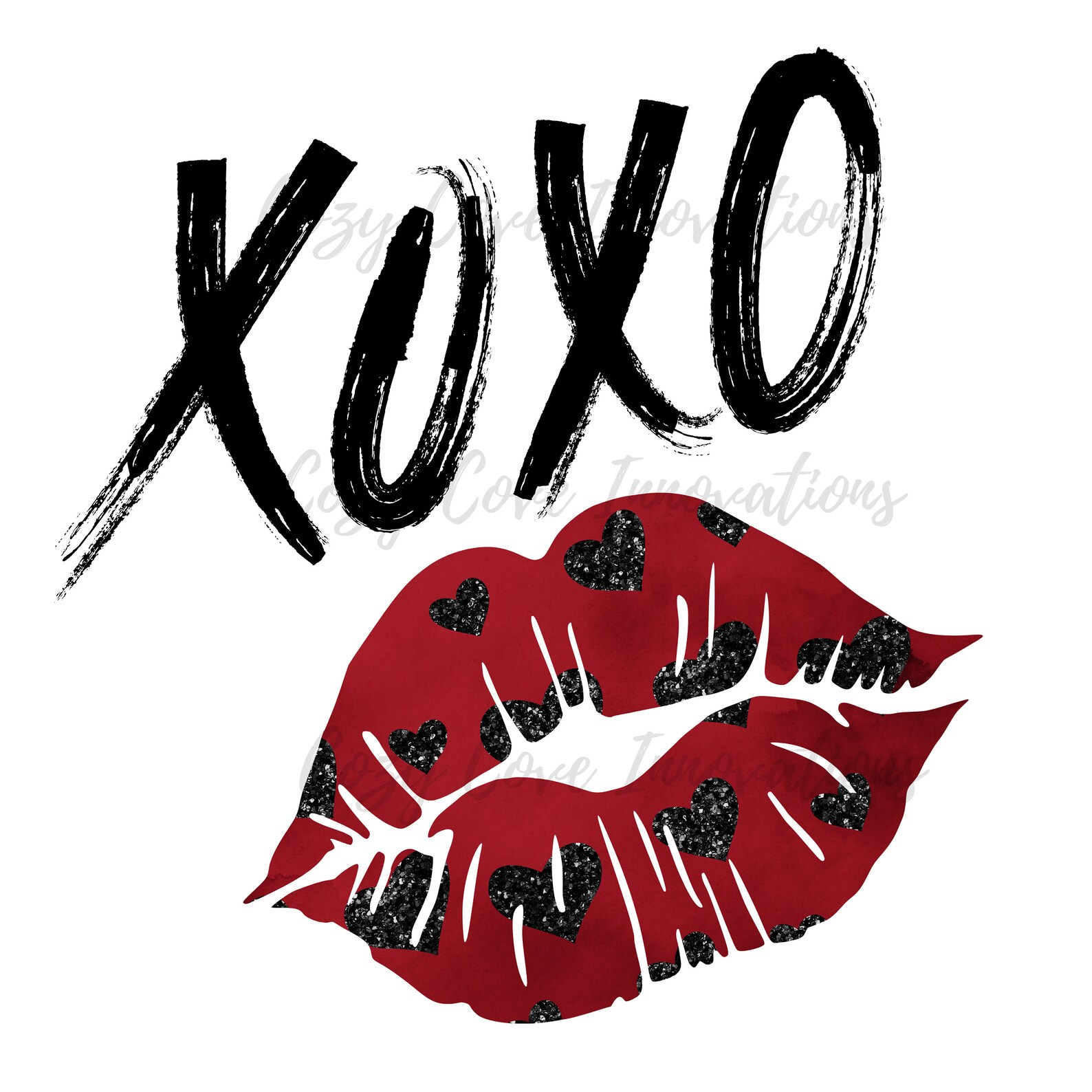 XOXO Lips Valentine's PNG, Valentine's Day Sublimation, Red Lips With ...