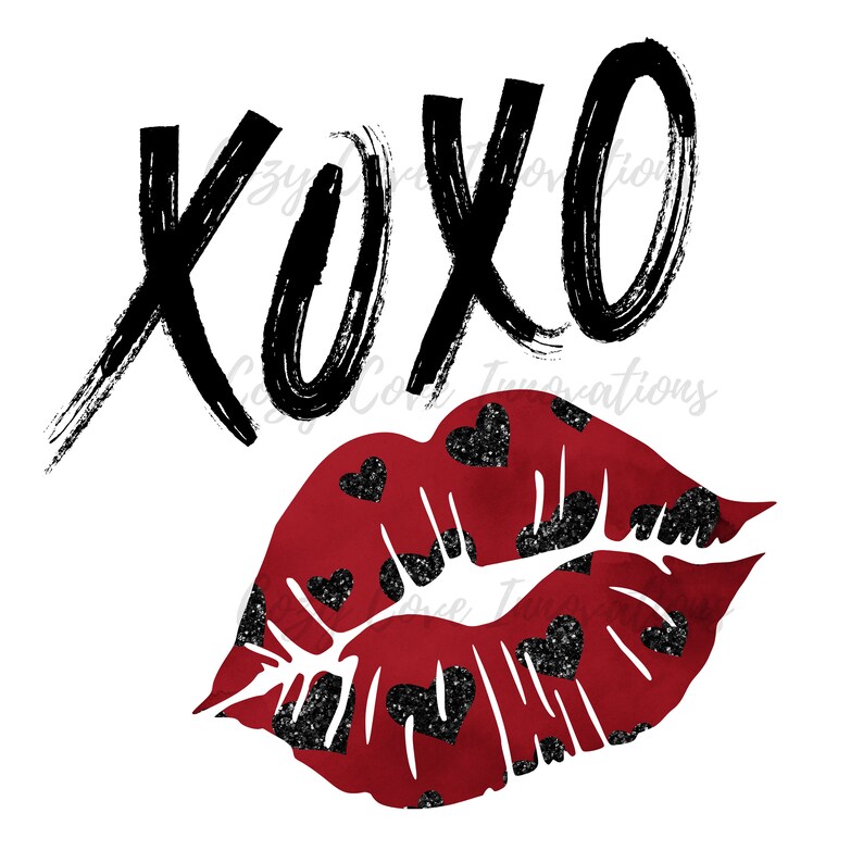 XOXO Lips Valentine's PNG, Valentine's Day Sublimation, Red Lips With ...