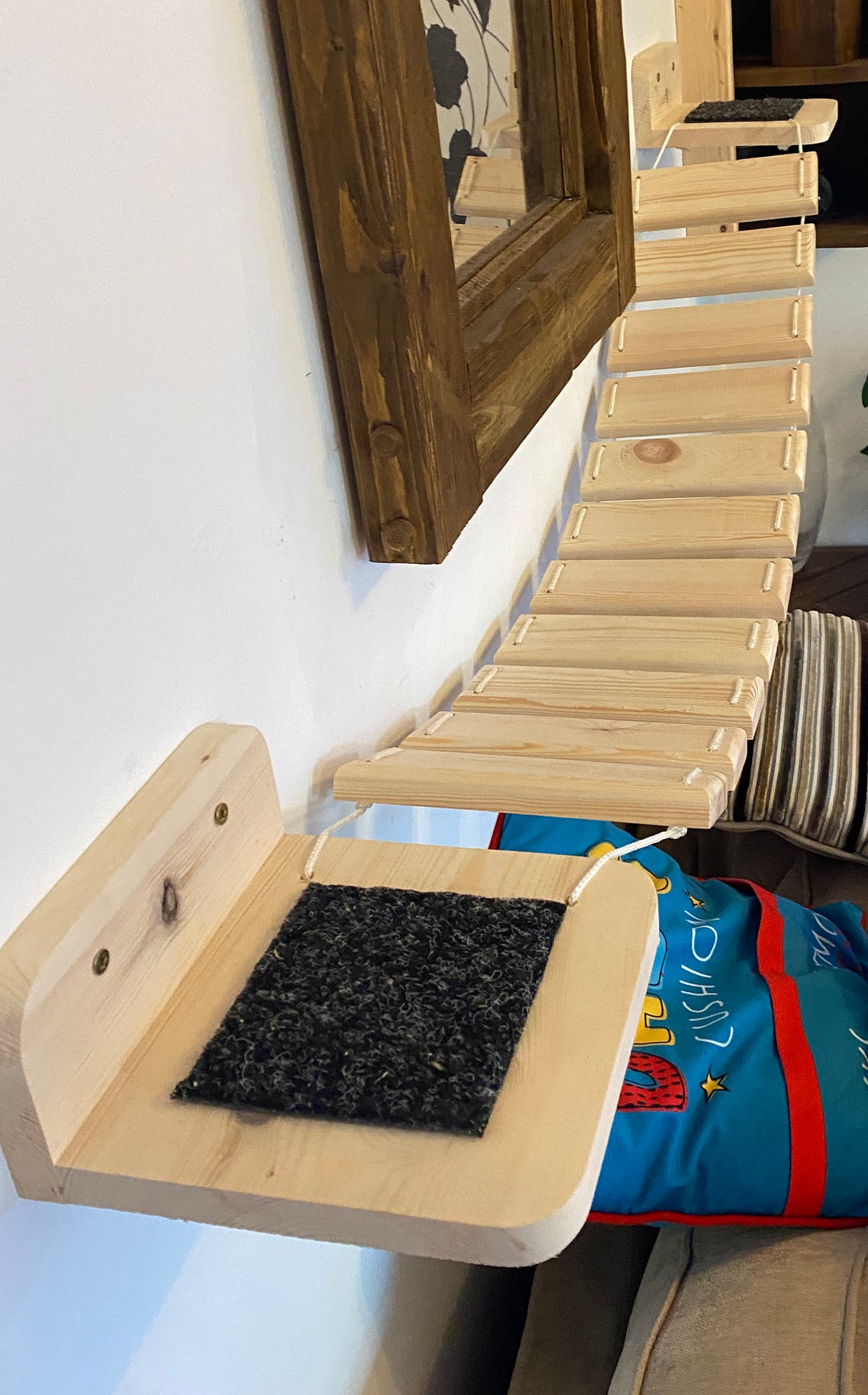 Catio, Wall Steps With Carpet. Cat Wall Perch & Bridge, Indoor Cat ...